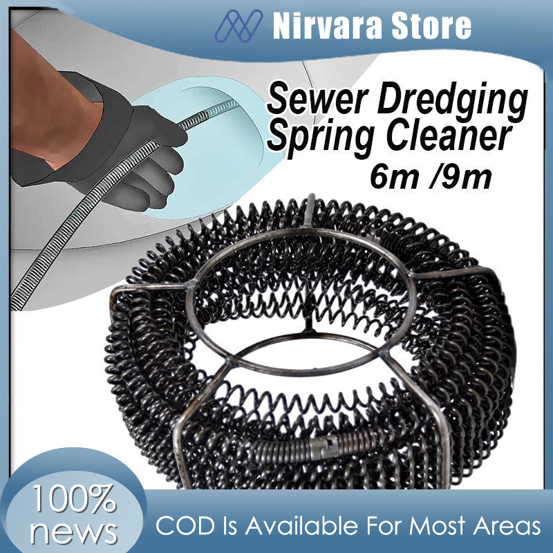 6m/9m Sewer Dredging Spring Electric Drill Extension Sewer Pipe Spring ...