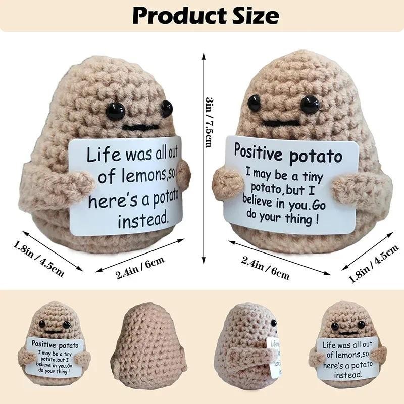 Positive Potato with Card Handmade Crochet Motivational Potato Energy ...