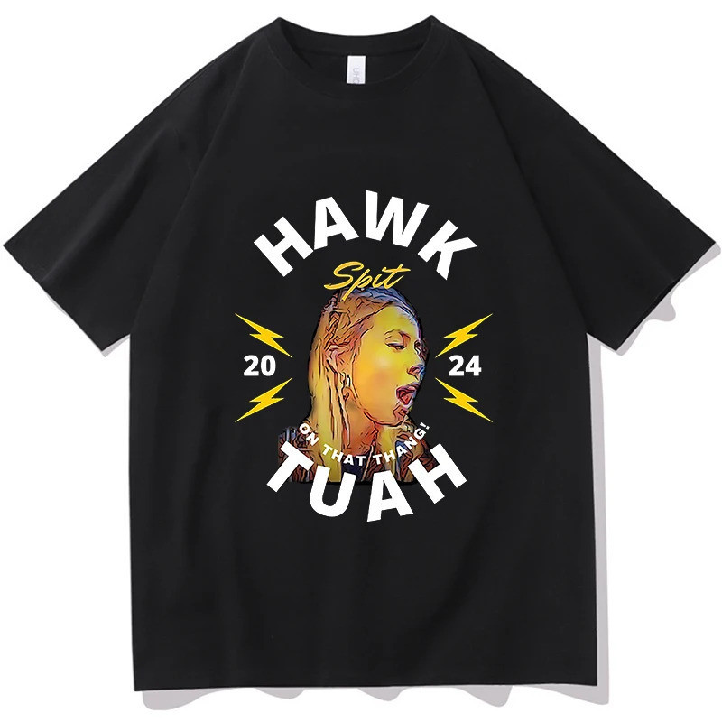 Hawk Tuah Spit on that thang Tee-shirt Men Women Print Cotton T Shirt ...
