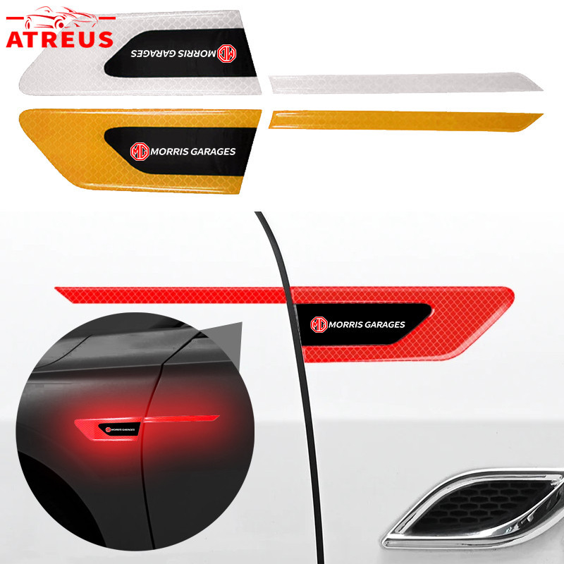 2Pcs MG Car Fender Reflective Sticker Safety Warning Decorative ...