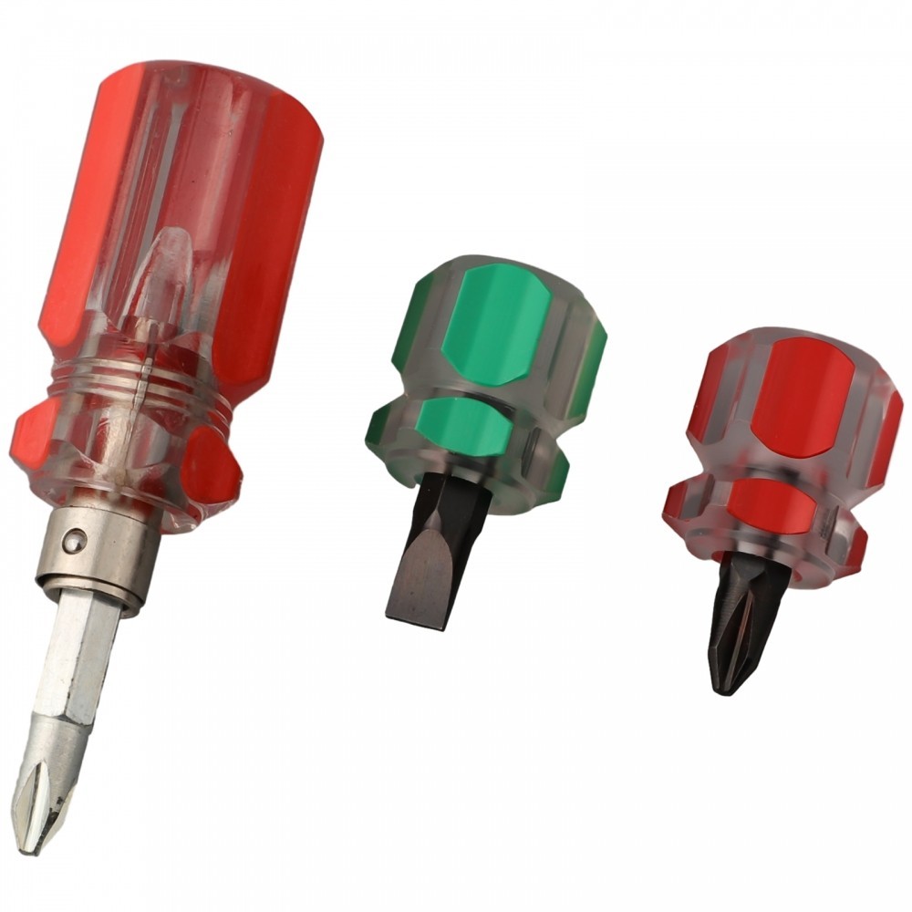 Compact Interchangeable Screwdriver Set 3Pcs Flat Head and CrossHead ...