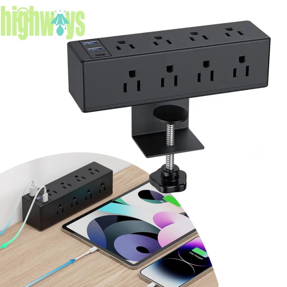 Desk Clamp Power Strip USB C Surge Protector W/ 8/6 AC Outlet and 6.6ft ...
