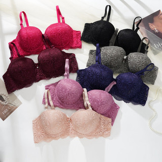 ECMLN Women's Sexy Half Cup Underwire Bra Flower Lace Push Up Plus Size ...