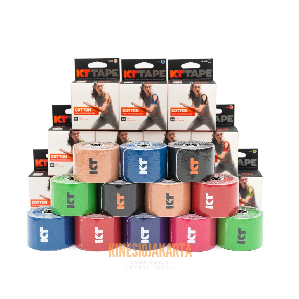 Kt Tape Cotton Original PreCut Tape 20 Strips 5cm x 25m / Kinesio Tape ...