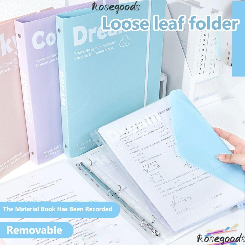 ROSE A4 File Folder, Loose Leaf Transparent Data Book, Simple ...