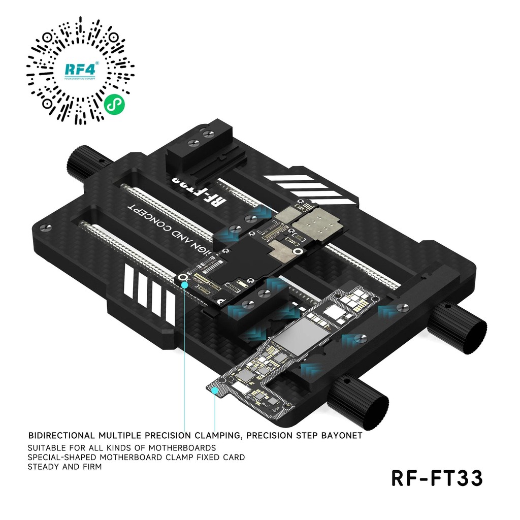 RF4 RF-FT33 Fixture Universal PCB Board Holder Mobile Phone Motherboard IC Chip Glue Removal BGA ...