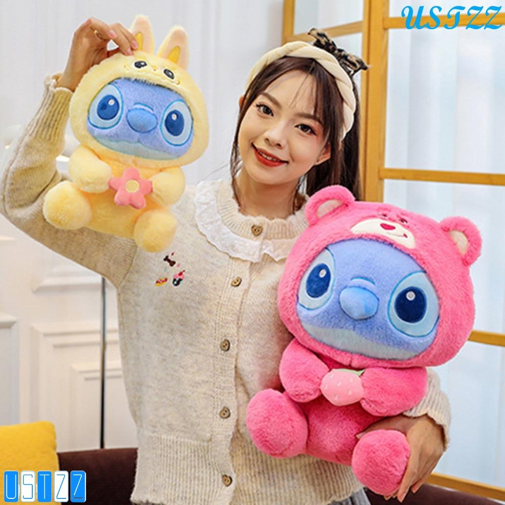 USTZZ Dress Up Stitch Plush Doll, Cos Labubu Strawberry Bara Stitch ...