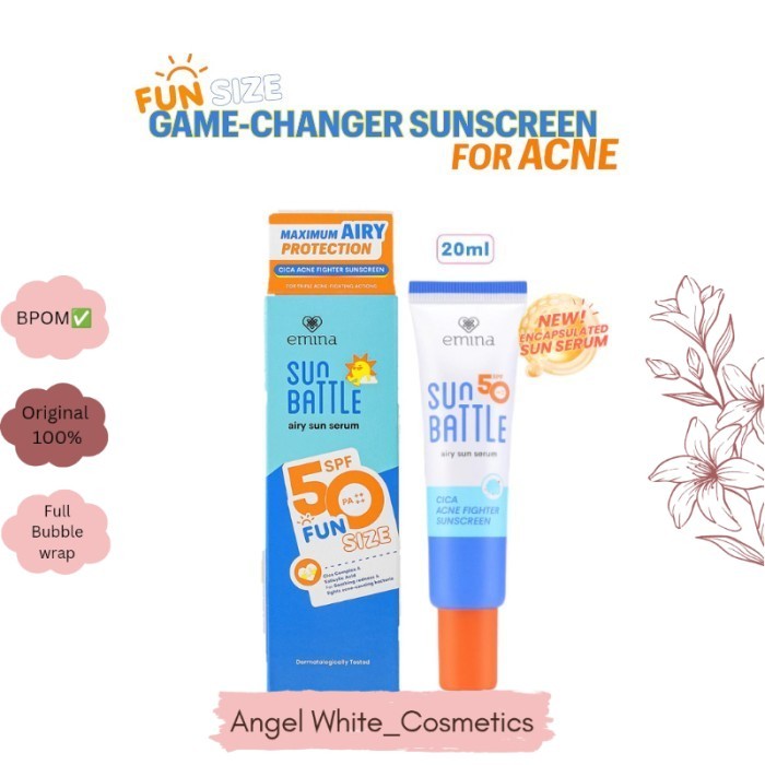 Emina Sun Battle SPF 50 PA++++ Cica Acne Fighter Sunscreen - Fun Size ...