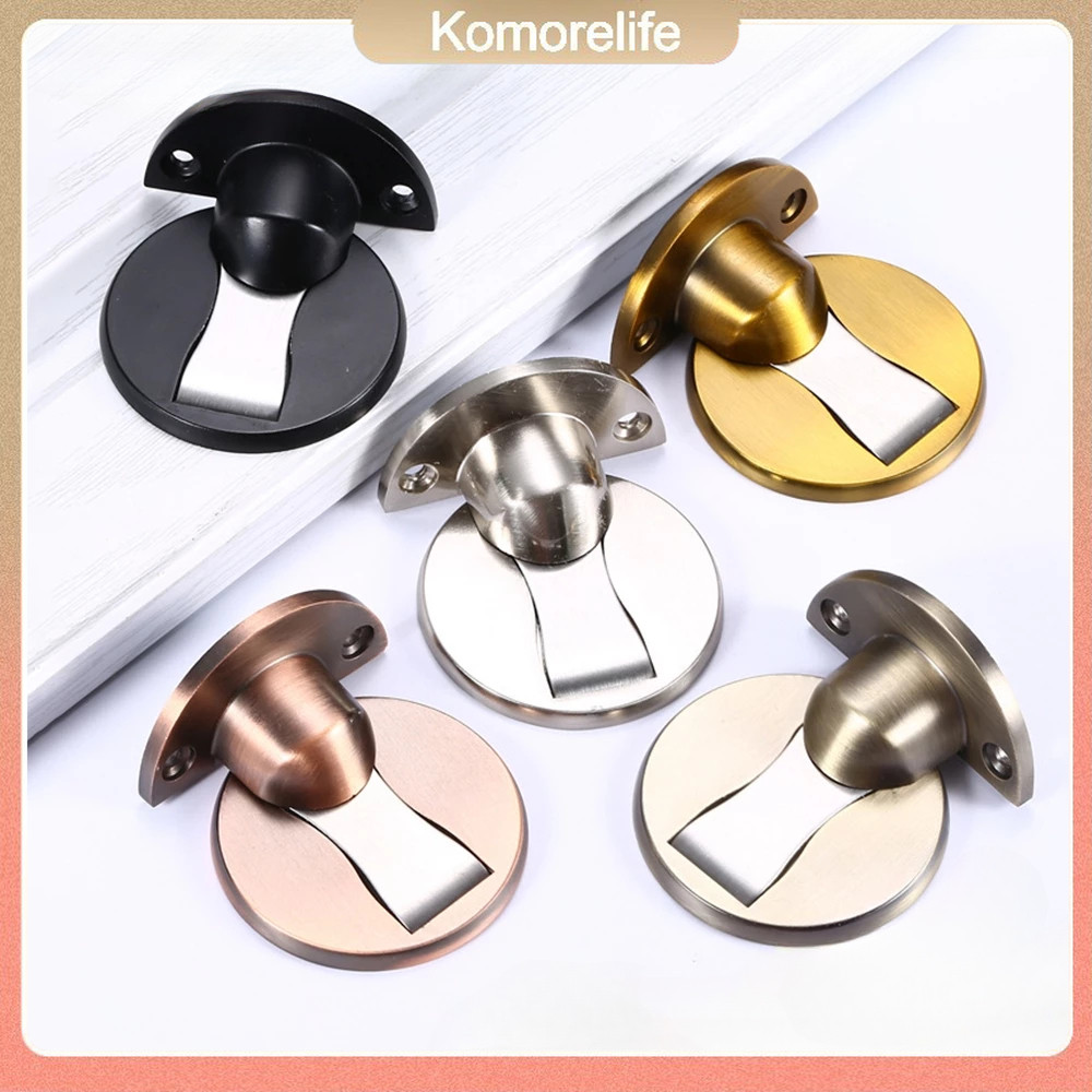 304 Stainless Magnetic Door Stopper Silver Hidden Metal Doorstop Gate ...