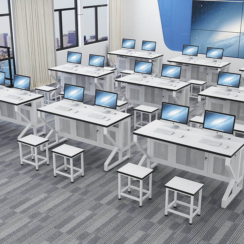 School Computer Room Desk Student Training Desk Steel Wood Simple ...