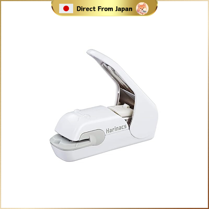 Kokuyo Stapler, No-Hole Needleless Stapler Harinax Press, White SLN ...