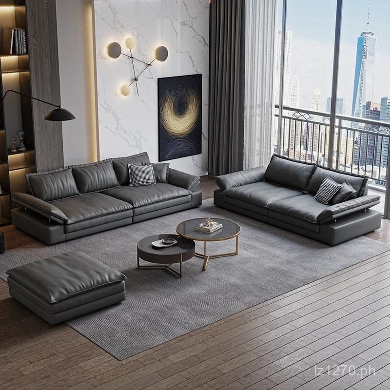 Adjustable Tech Fabric Straight-Row Combination Sofa Full Set Living ...