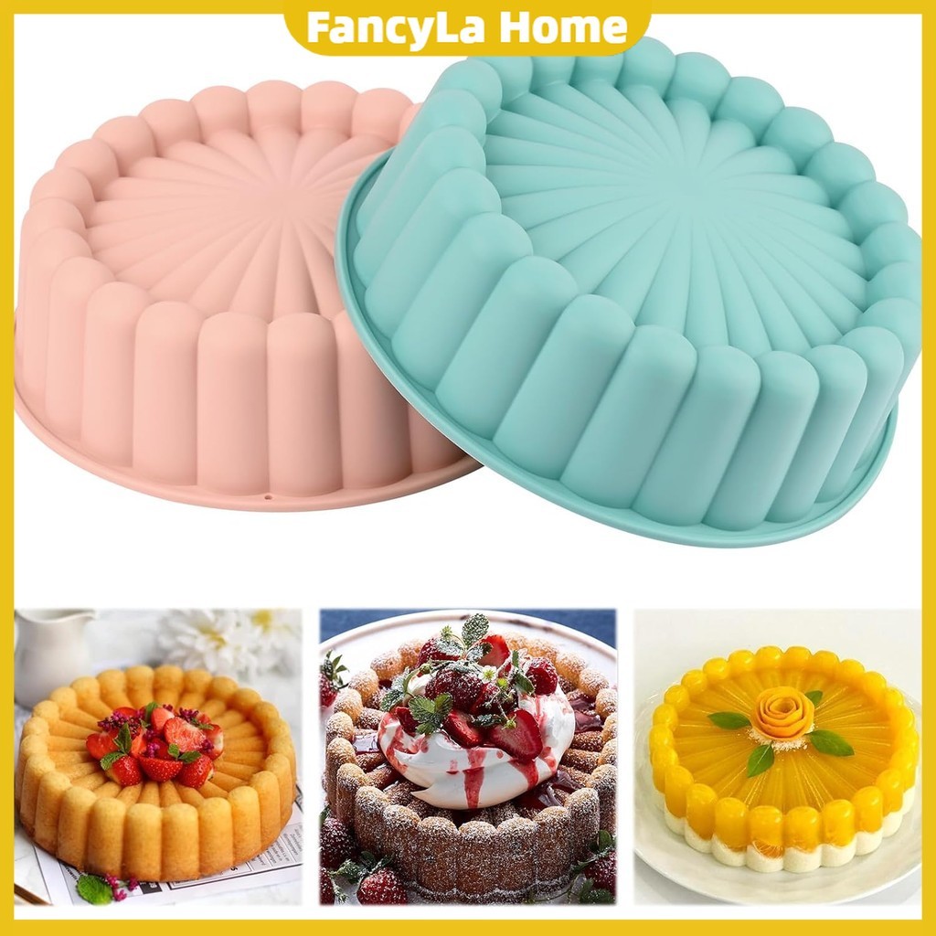 8 Inch Silicone Charlotte Cake Pan,Nonstick Round Silicone Molds ...