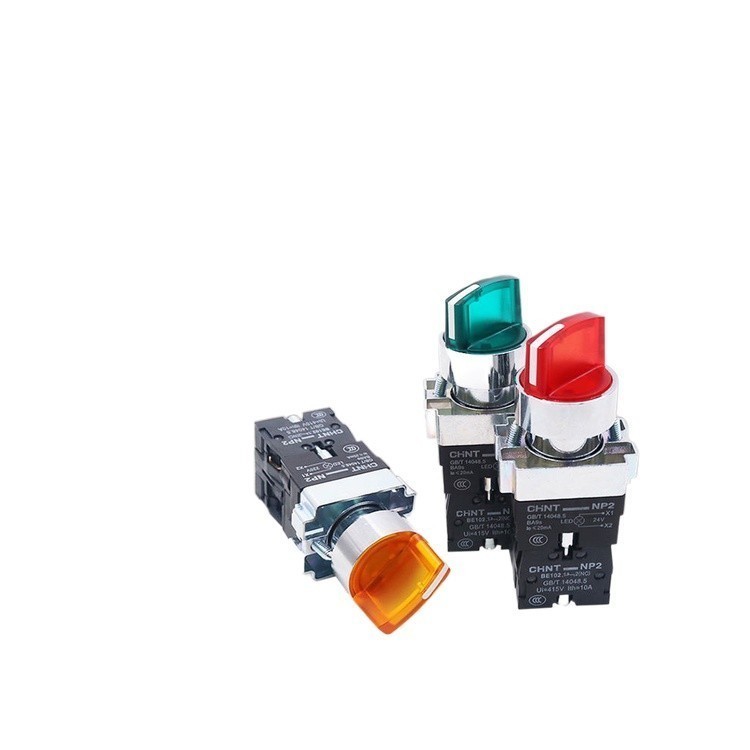 ф*&XB2 Chint self-locking LED push button with light knob 2-speed ...