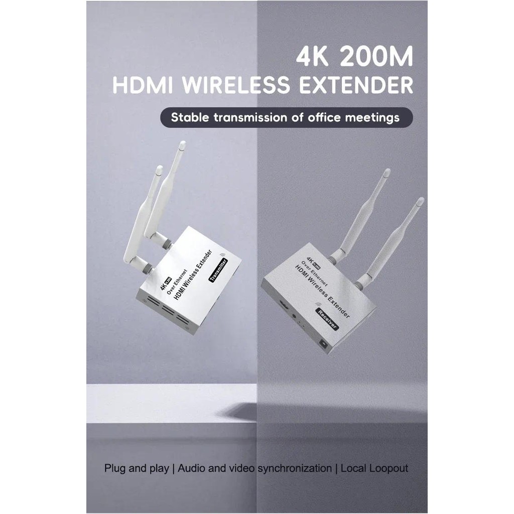 4K 200M/300M 5.8GHz Wireless HDMI Transmitter Receiver Extender 1 TX-4 ...