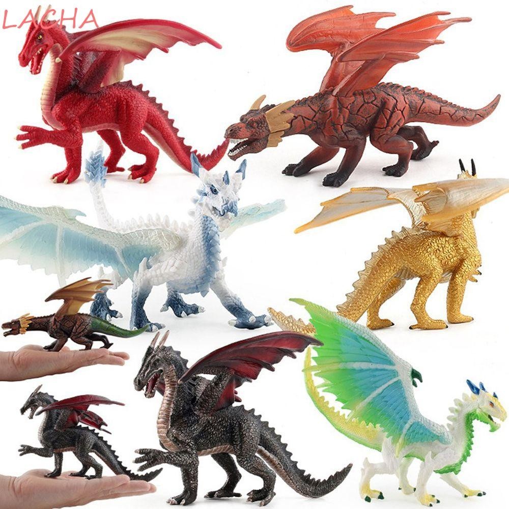 LACHAPELLE Ice Dragons Figure Toy Educational Pvc Large Fiery Dragons ...