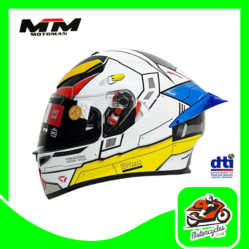 MTM 888-3 MOTOMAN Motorcycle Helmet Full Face Open Face DUAL VISOR ...