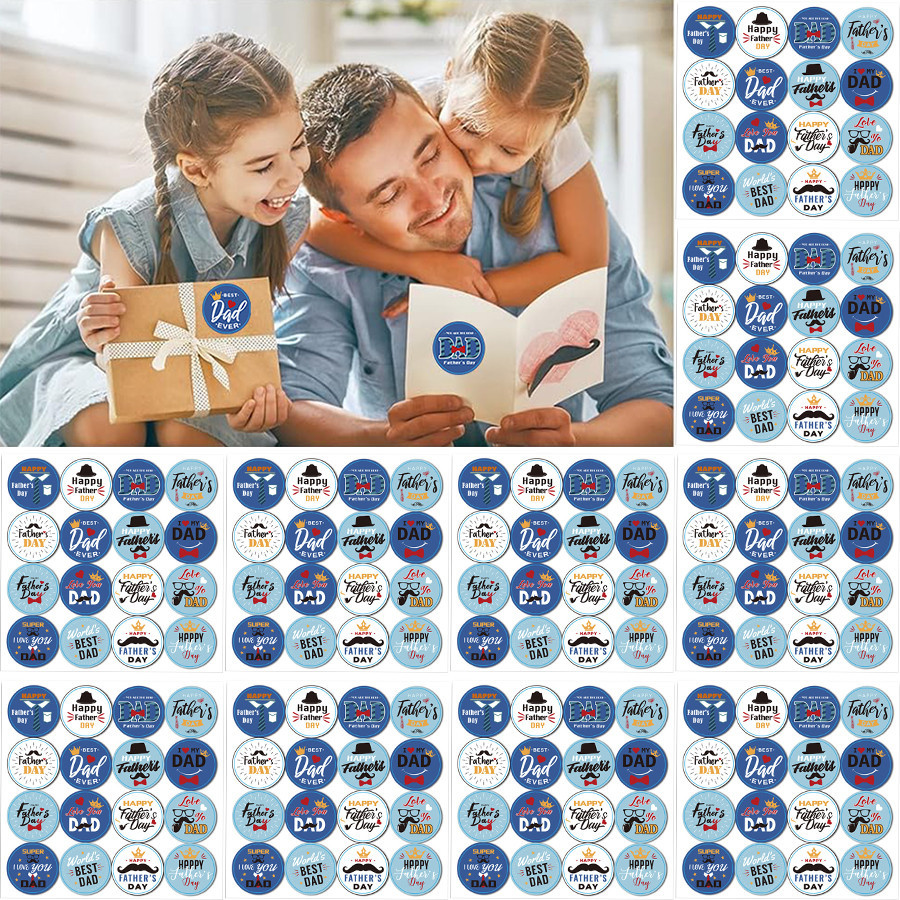 10Sheets Happy Fathers Day Stickers,Happy Father's Day Labels Stickers ...