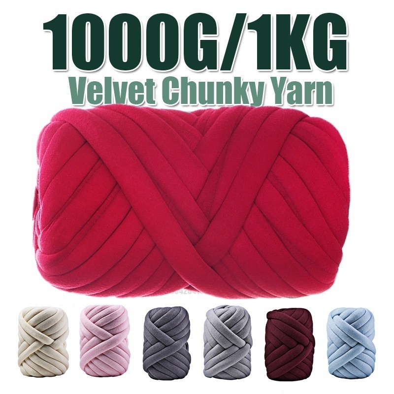 1KG 1000G Giant yarn Giant yarn bag Super Velvet Chunky Yarn Thick ...