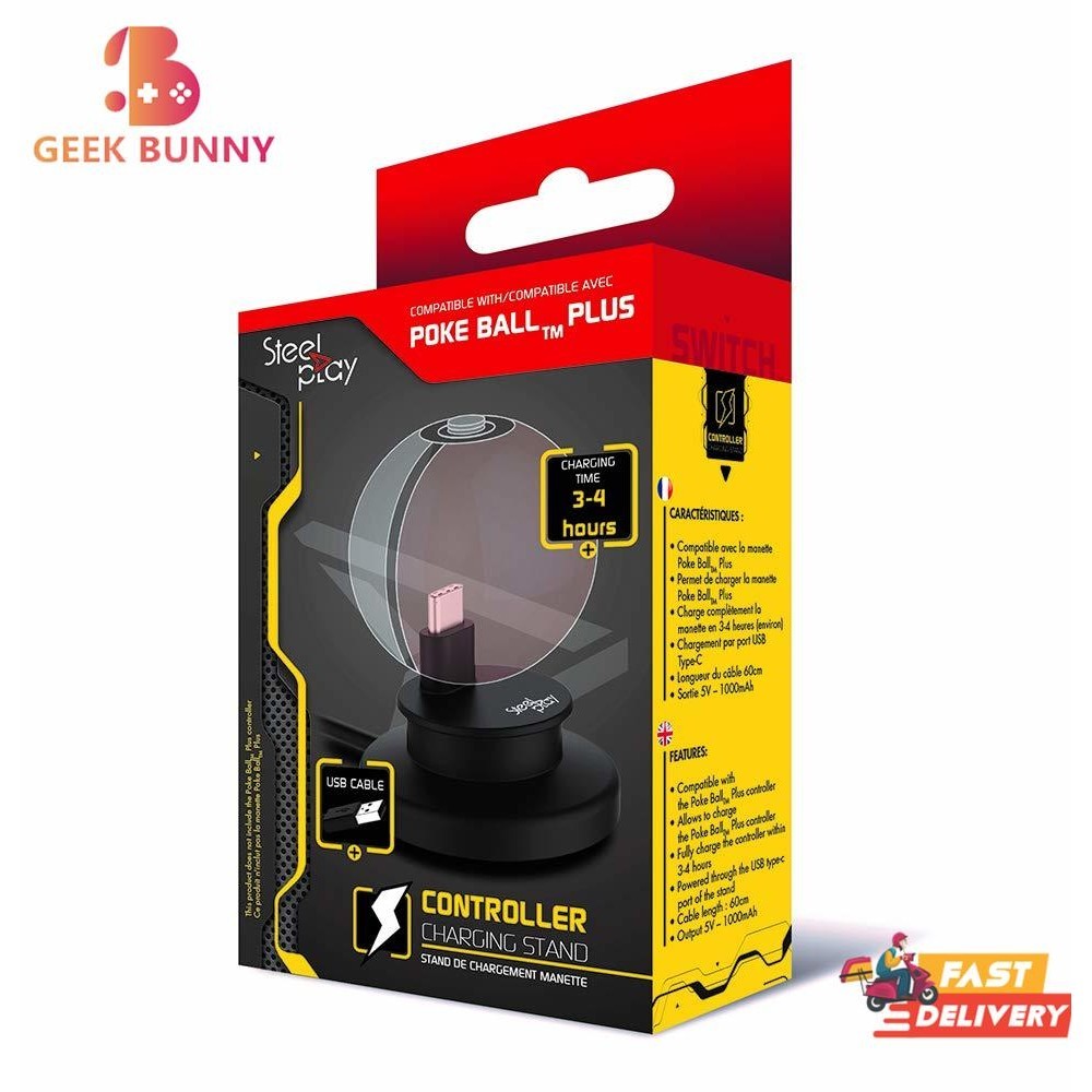Poke Ball Plus Controller Charging Stand with 60 Cm USB Cable for ...