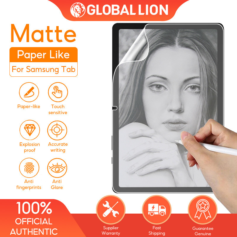 GLOBAL LION Matte Paper Like Screen Protector For Samsung Tab A9 8.7 S10 S9 S8 S7 FE Plus 10.9 ...
