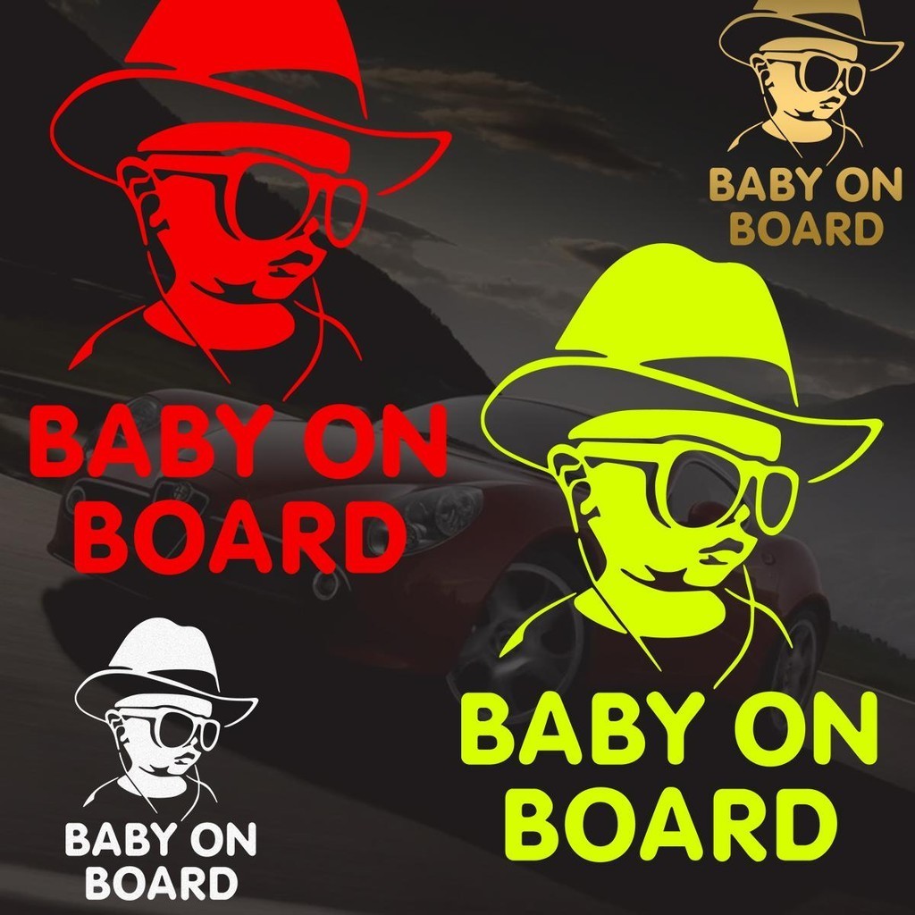 Baby in Car Car Window Reflective Decorative Stickers Rear Windshield ...