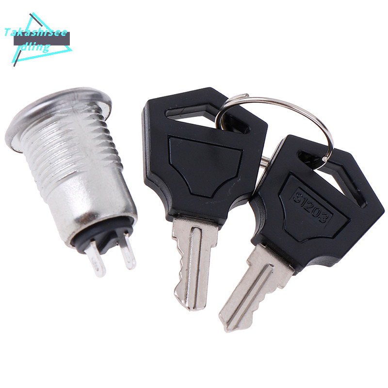 (Takashiseedling) 1pc 12mm Mini Key Switch ON/OFF Lock Switch KS-02 ...