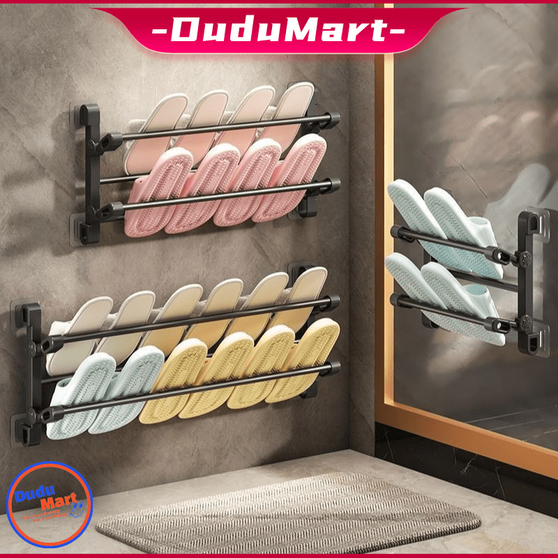 DuduMart Door Back Shoe Rack Wall Mounted Slipper Organizer Foldable ...