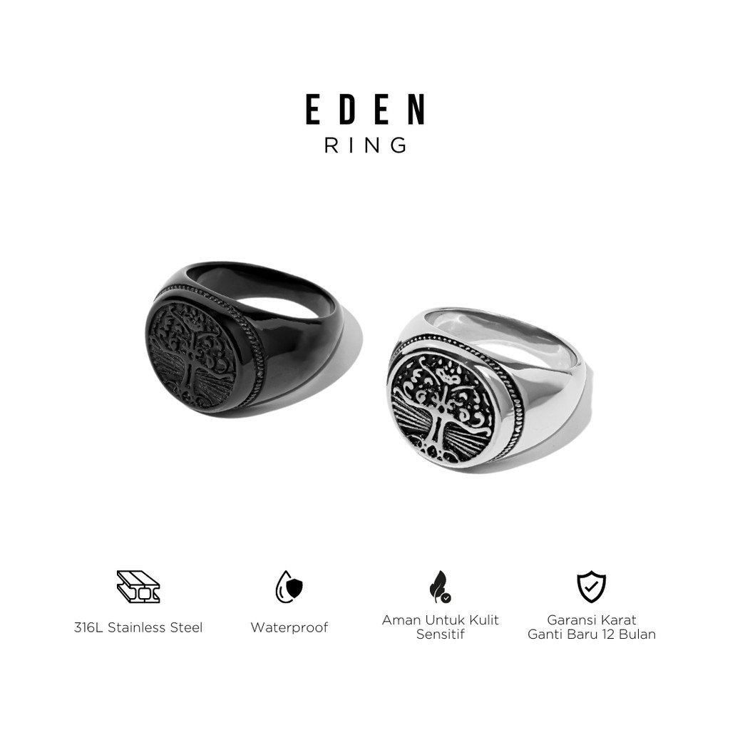 Ninetyseven PROJECT - Eden Ring - Stainless Steel Titanium Signet Men's ...