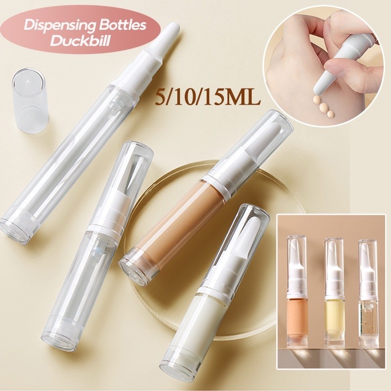 15/10/5ml Portable Travel Bottle Clear Foundation Dispenser Bottle ...