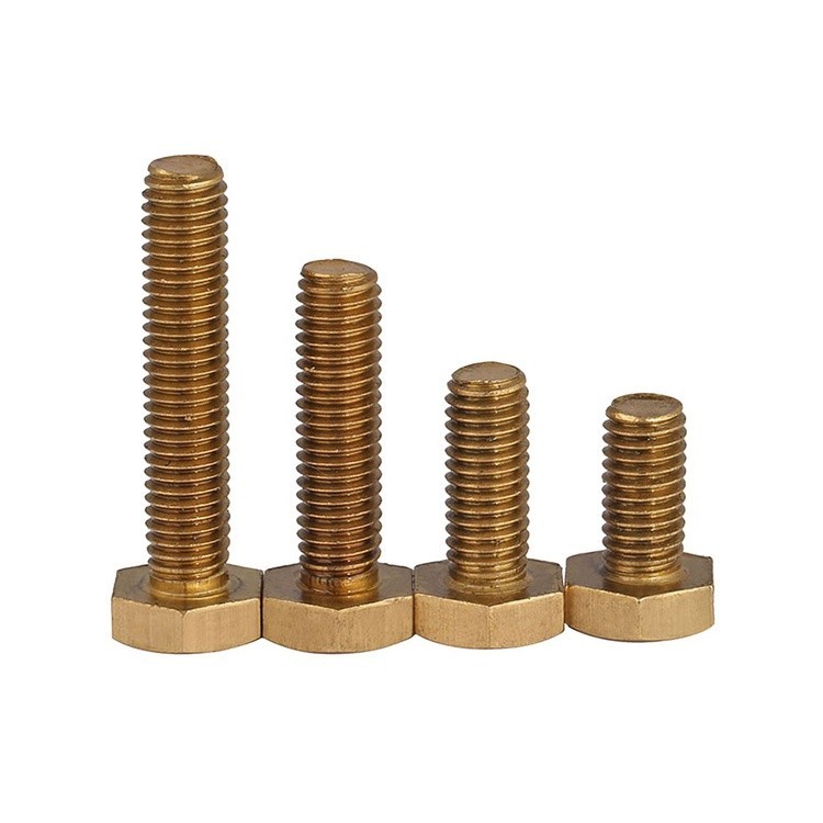 M8 M10 M12 Brass Full Thread External Hex Hexagon Screw Copper Full ...