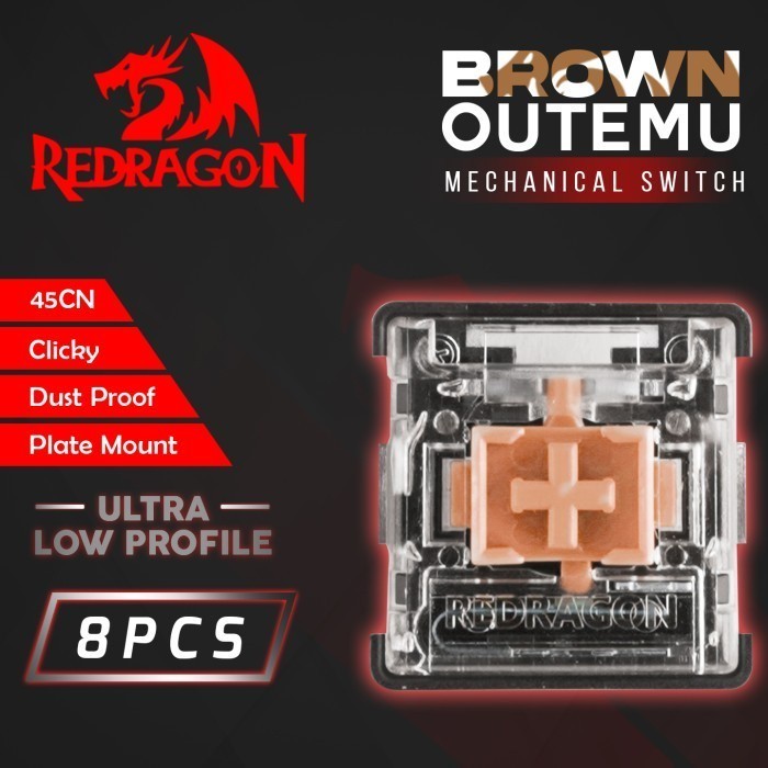 REDRAGON Reddragon Brown Switch Dustproof Ultra Low Profile-ROMS-DPULP ...