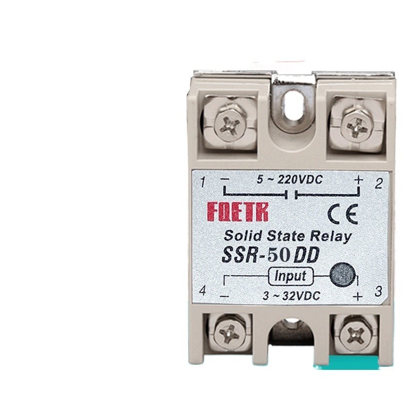 ∏ ℗Single-phase small solid-state relay SSR-50DD DC-controlled DC 24VDC DC 220V optocoupler ...