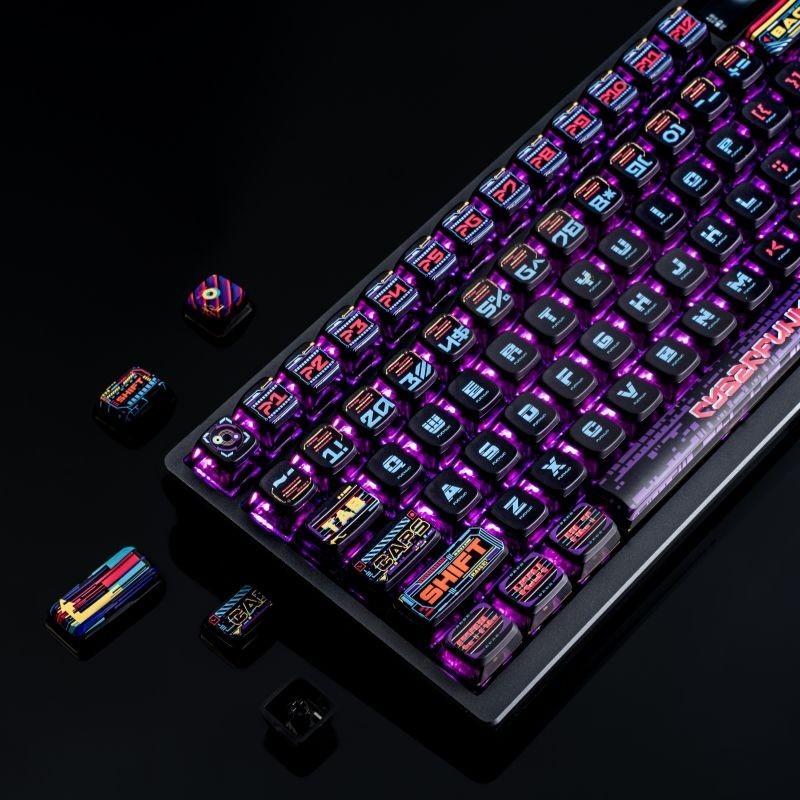 Functional Party Cyberpunk Pudding Keycap ASA Profile PBT Four-sides ...