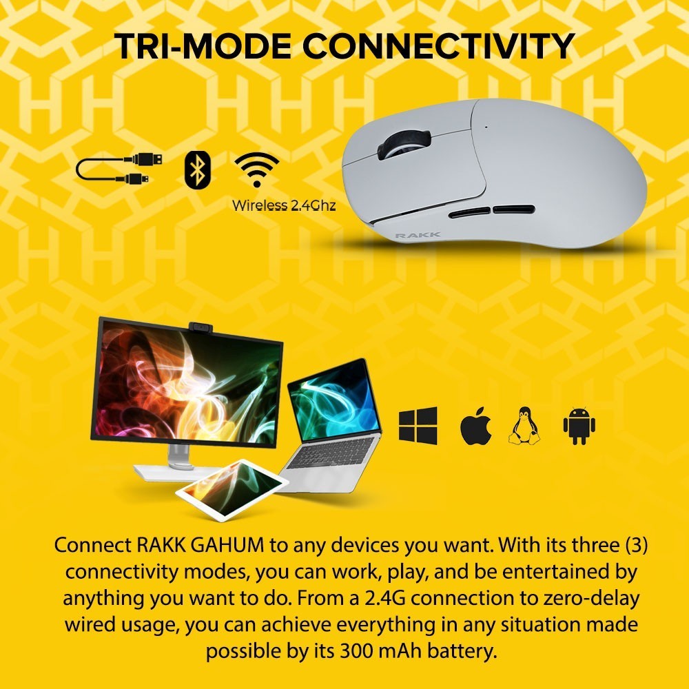 EasyPC | Rakk Gahum PAW 3395 wireless gaming mouse| Trimode| Black ...