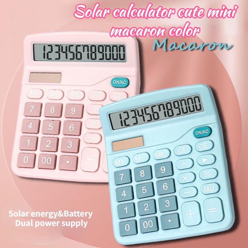12 Basic Calculator Cute Calculator Dual Power Supply School Accounting ...