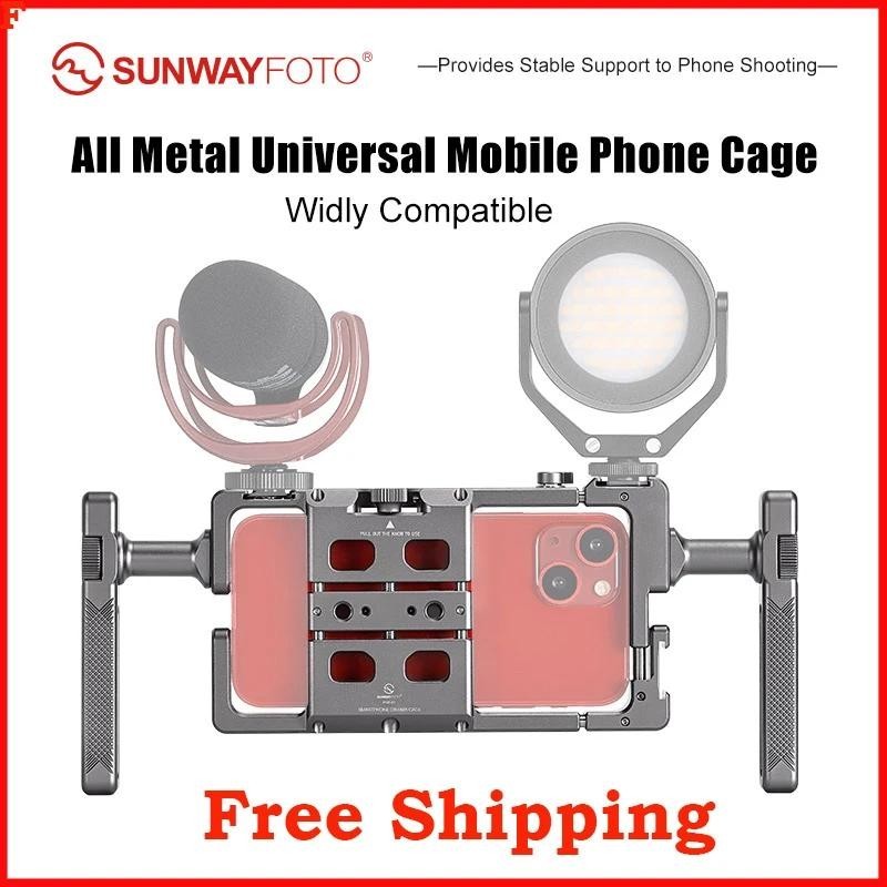 SUNWAYFOTO PCR-01 Smartphone Cage Universal Phone Video Rig Kit with ...