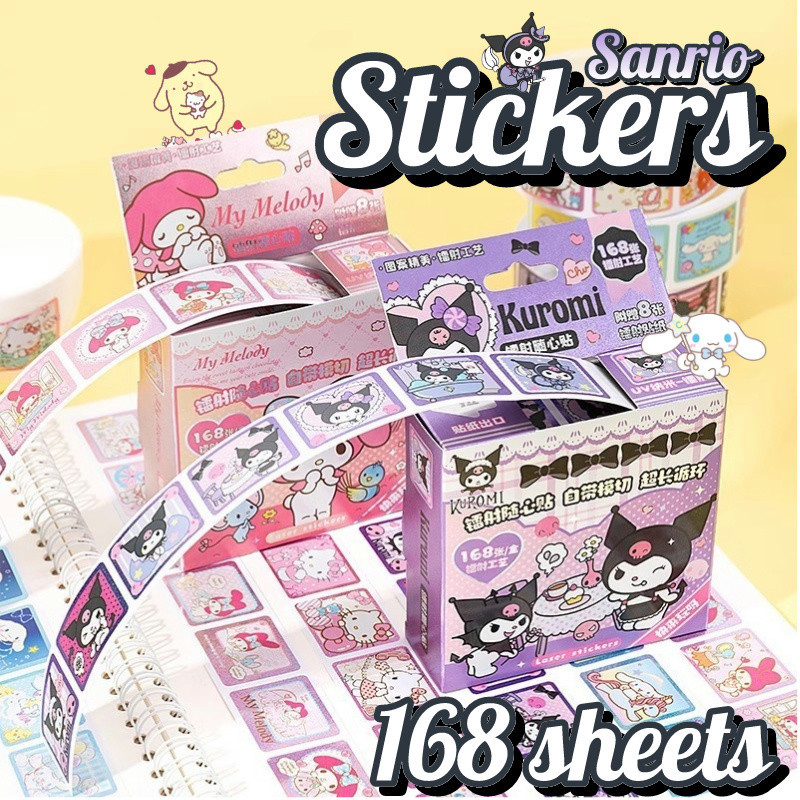 Sanrio Sticker Laser Sticker Kuromi melody Cinnamoroll Sealing Sticker ...