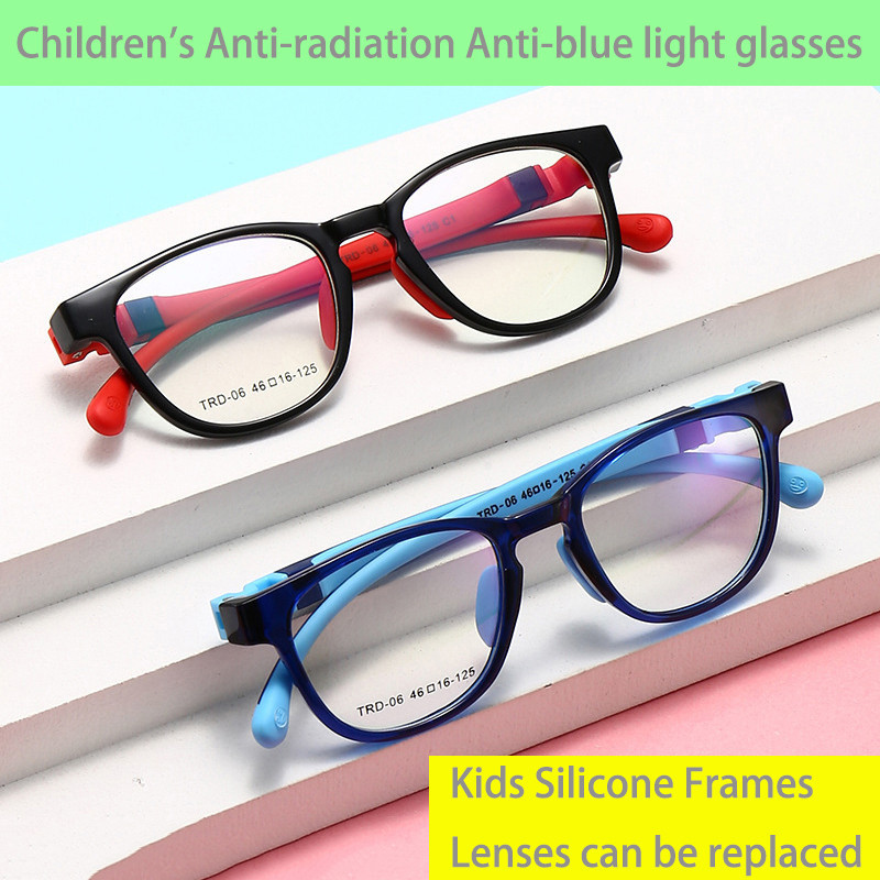 Kids silicone frame anti-radiation Anti-blue light glasses Children's ...