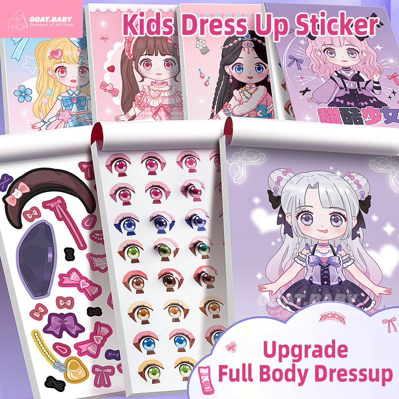 Kids DIY Dress Up Sticker Toys for Girls Paper Doll Quiet Book Princess ...