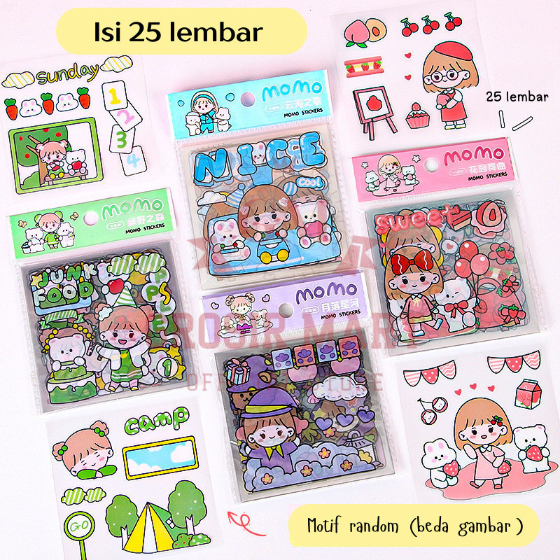 HP Gm Contents of 25 sheets Momo Stickers Tumblr Drink Bottle Stickers ...