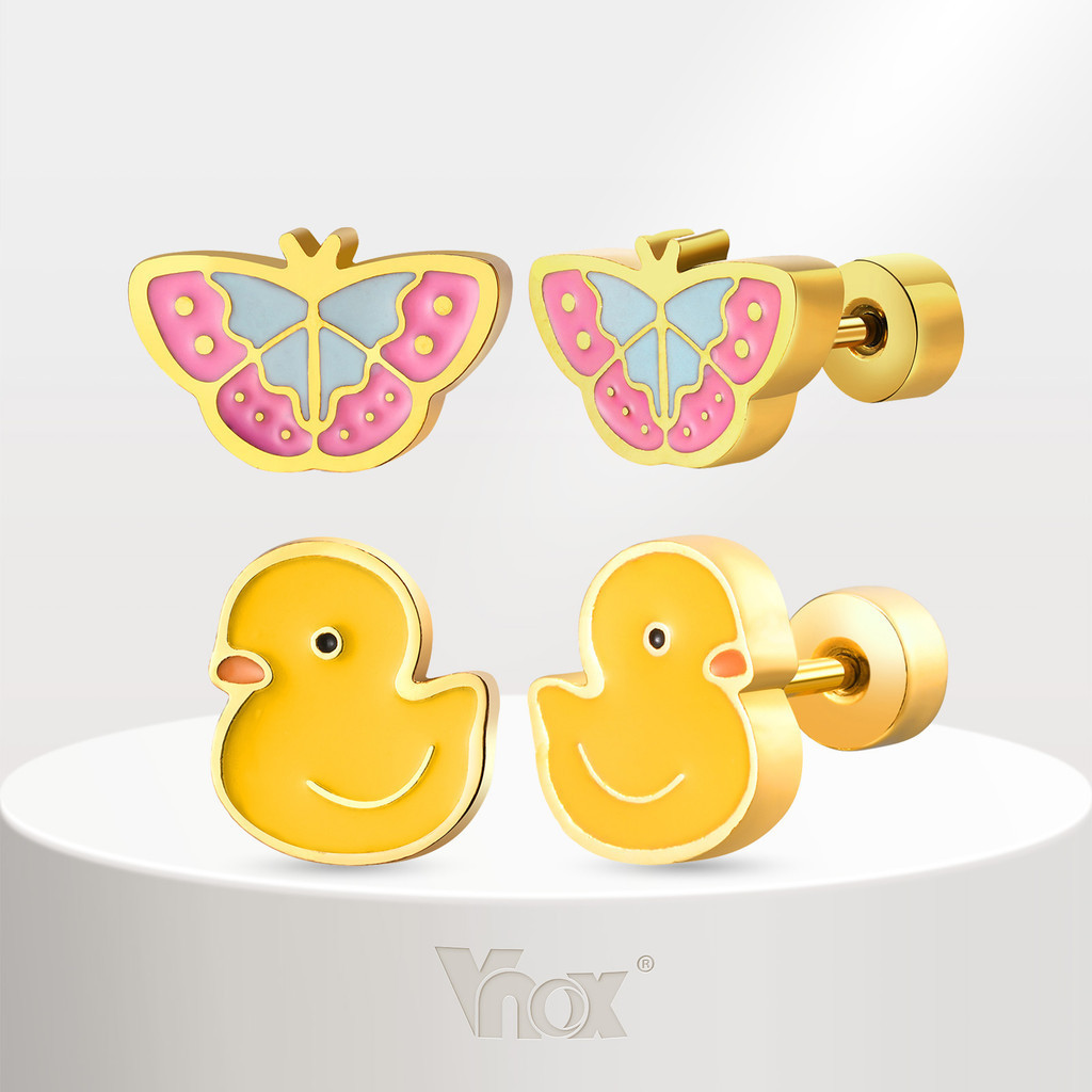 Vnox Small Cute Cartoon Summer Stud Earrings for Women Girl Teen Child ...