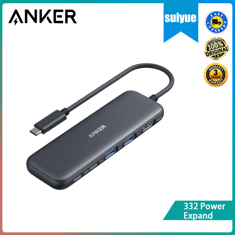 Anker 332 PowerExpand+ 5-in-1 USB-C Hub with 4K USB-C to HDMI, Ethernet ...