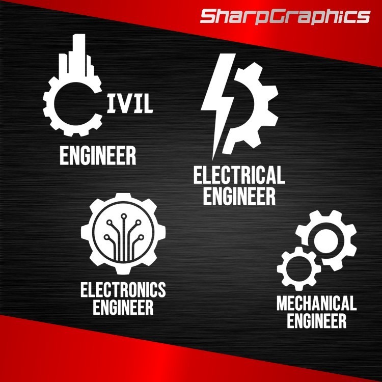Engineer Civil Mechanical Electrical Profession Sticker Decal | Shopee ...