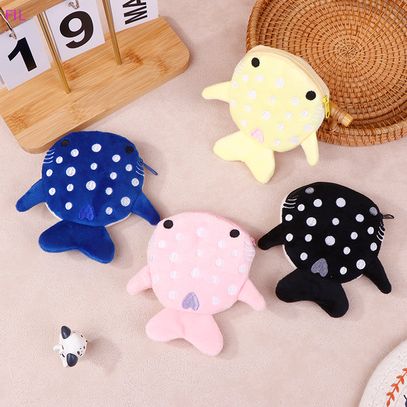 FIL New Cartoon Plush Shark Coin Purse Zero Wallet Plush Animal Wallet ...