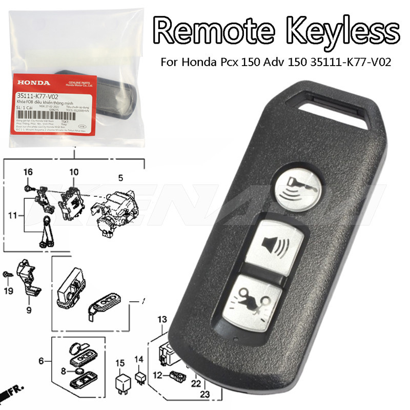 Remote Key Honda PCX 150 ADV 150 35111-K77-V02 | Shopee Philippines