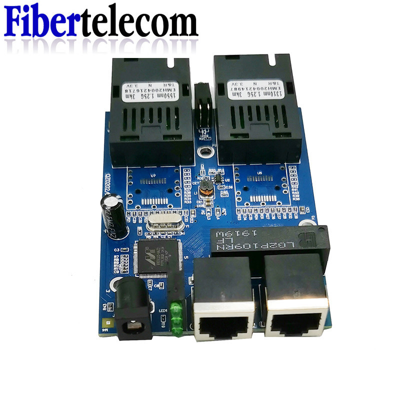 Gigabit Ethernet fiber switch 2 RJ45 UTP 2 SC Fiber Optical Media ...