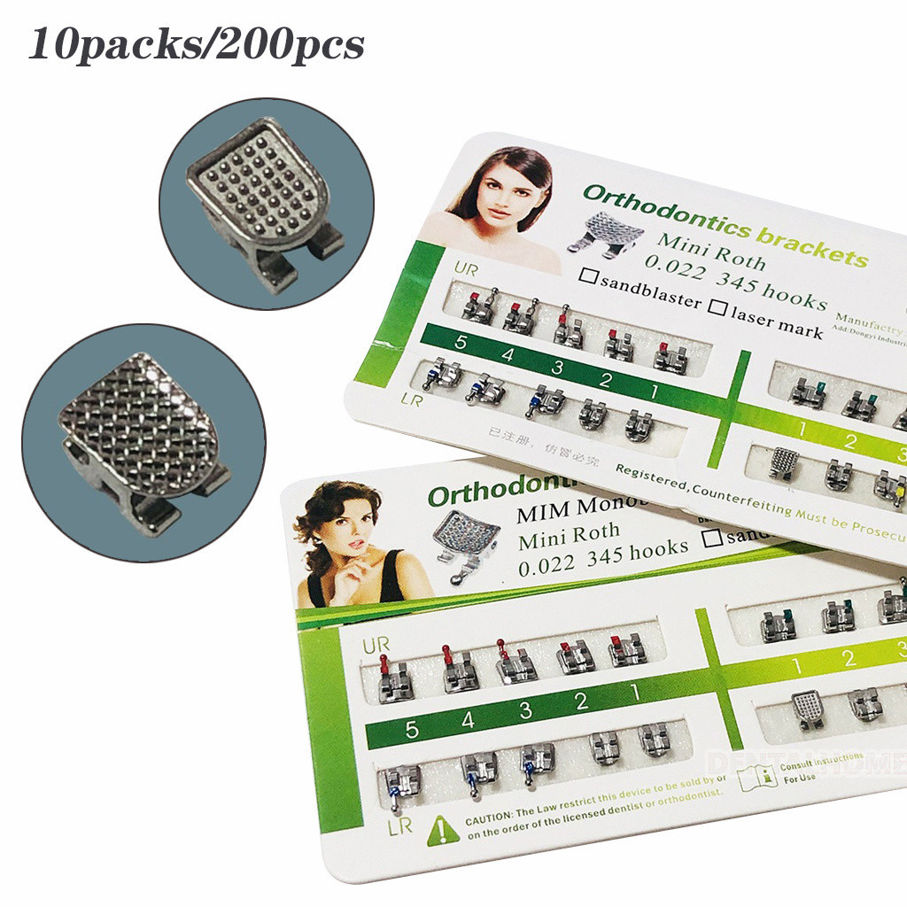 Dental monoblock mesh base S-tainless steel B-#racket Paper 10packs ...