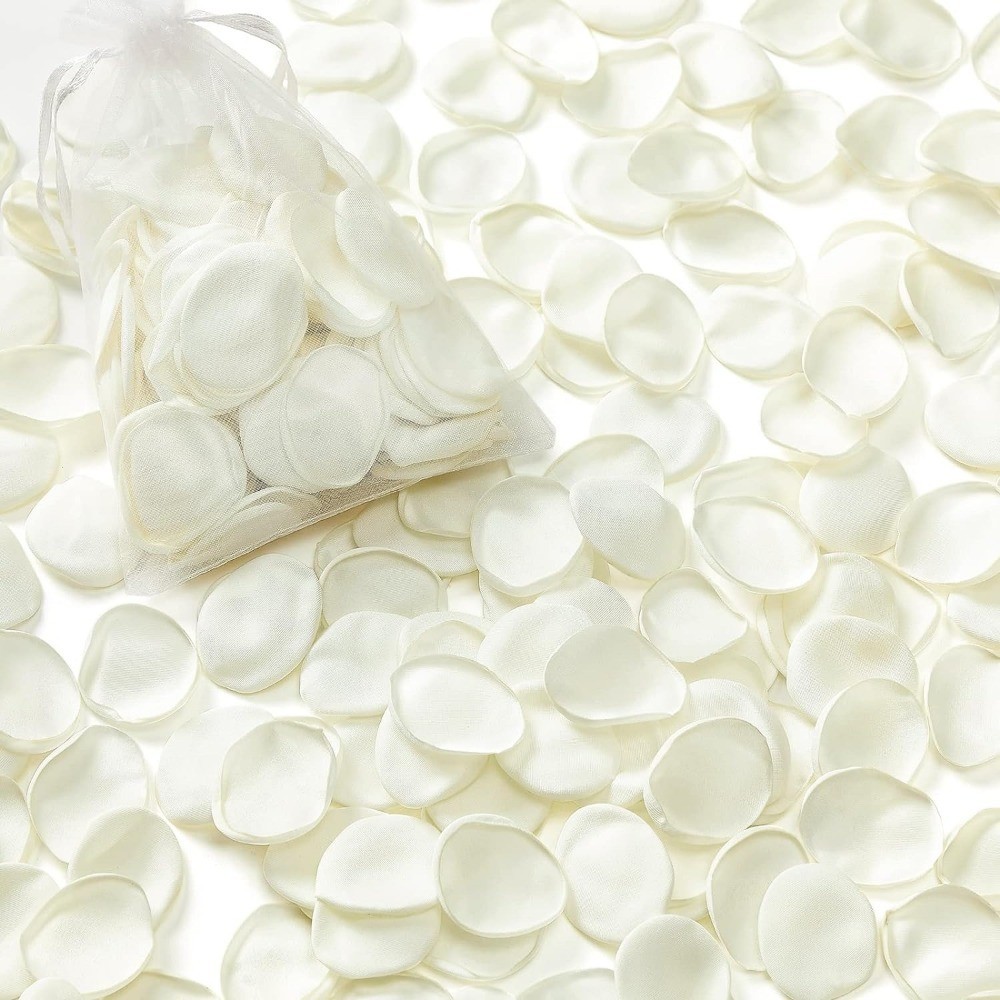 50Pcs Silk Rose Petals, Fake White Rose Petals for Wedding Proposal ...
