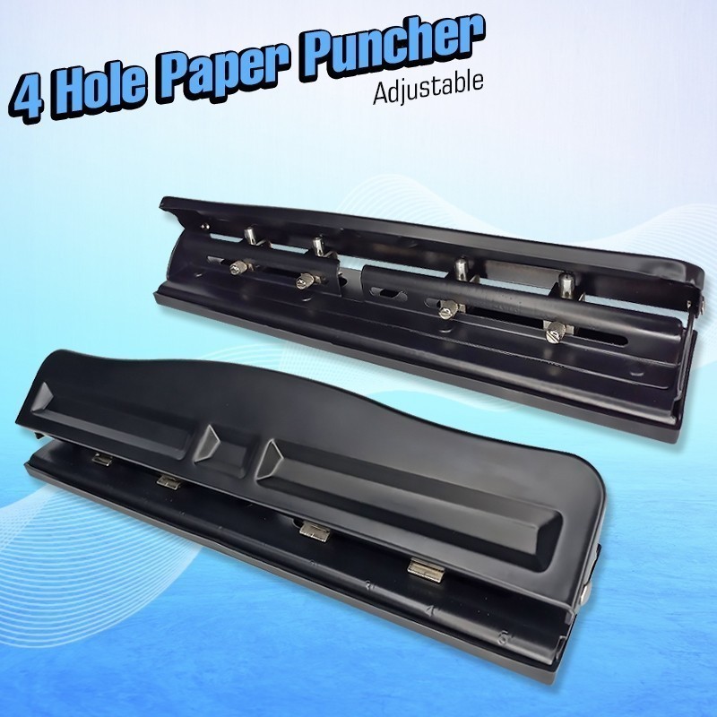 4 Hole A4 Size Adjustable Metal Paper Puncher for A4 4-Ring Binder ...